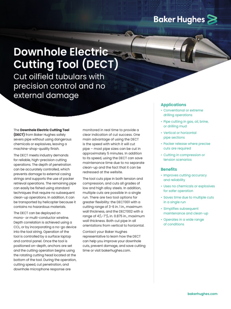Downhole-Electric-Cutting-Tool Overview | PDF | Pipe (Fluid Conveyance ...