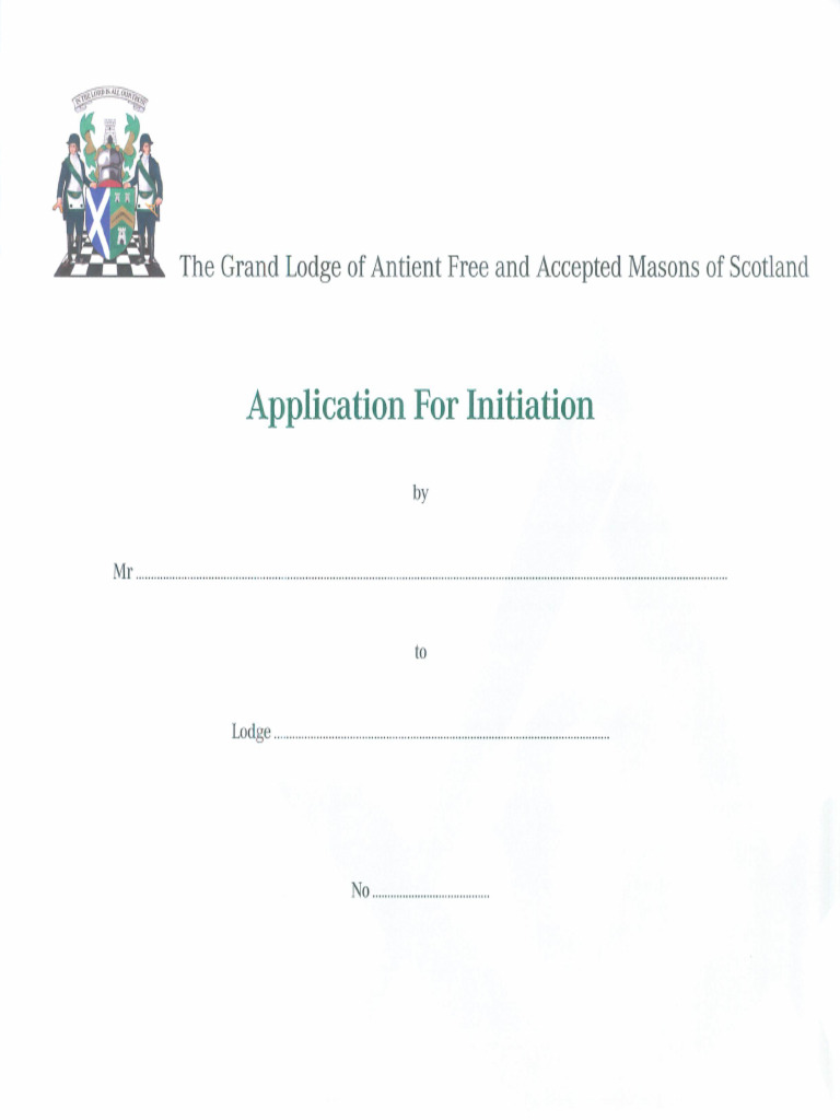 Masonic Lodge Initiation Form | PDF | Freemasonry | Masonic Lodge