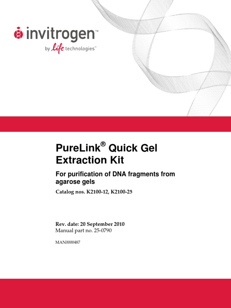 Purelink Quick Gel Extraction Kit Man | PDF | Gel Electrophoresis ...