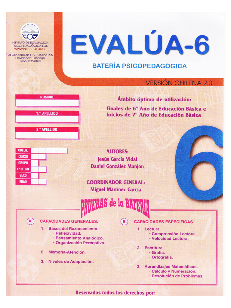 Evalua 6 Cuadernillo | PDF