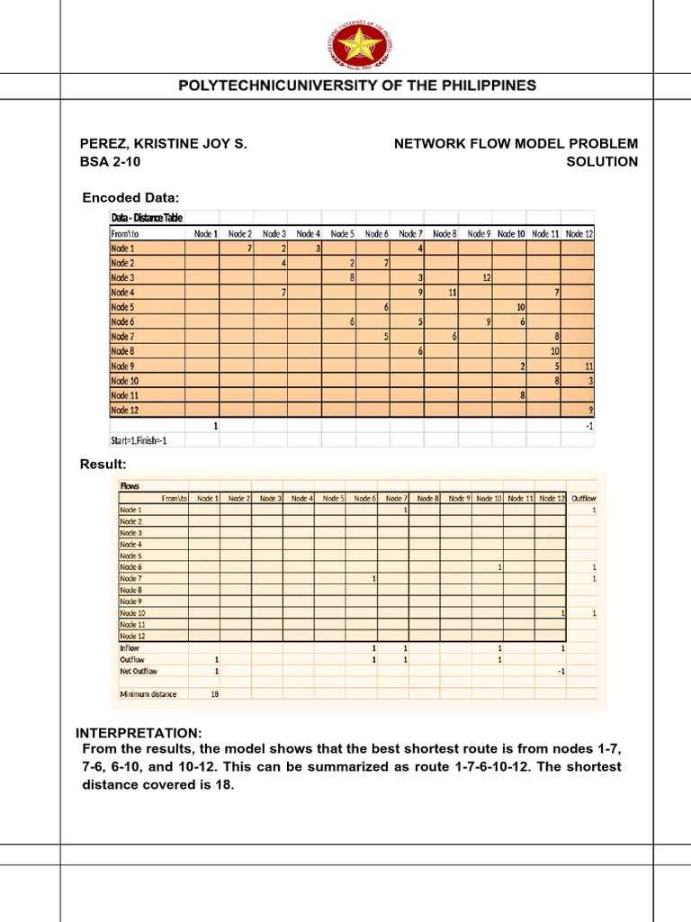 Solution - Network Flow Model Problem | PDF | Teaching Methods & Materials