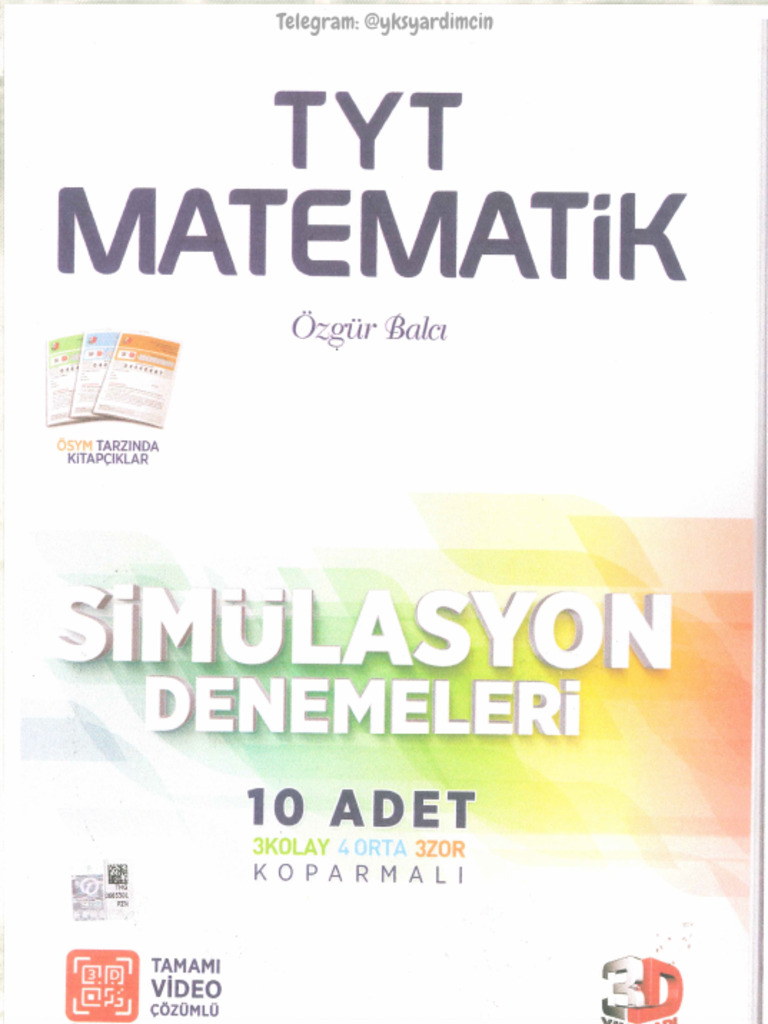 3d Yay脹nlar脹 Tyt Matematik 10 Lu Sim端lasyon Denemeleri Pdf