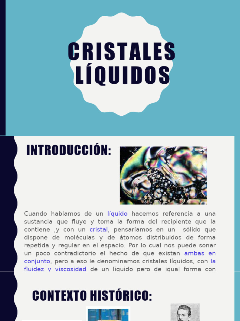 Cristales Liquidos 1 | PDF | Cristal liquido | Fases de la materia