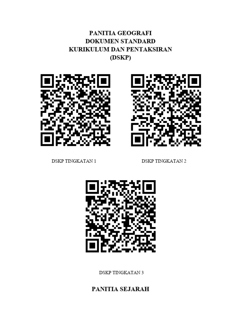 QR Code DSKP Geografi | PDF