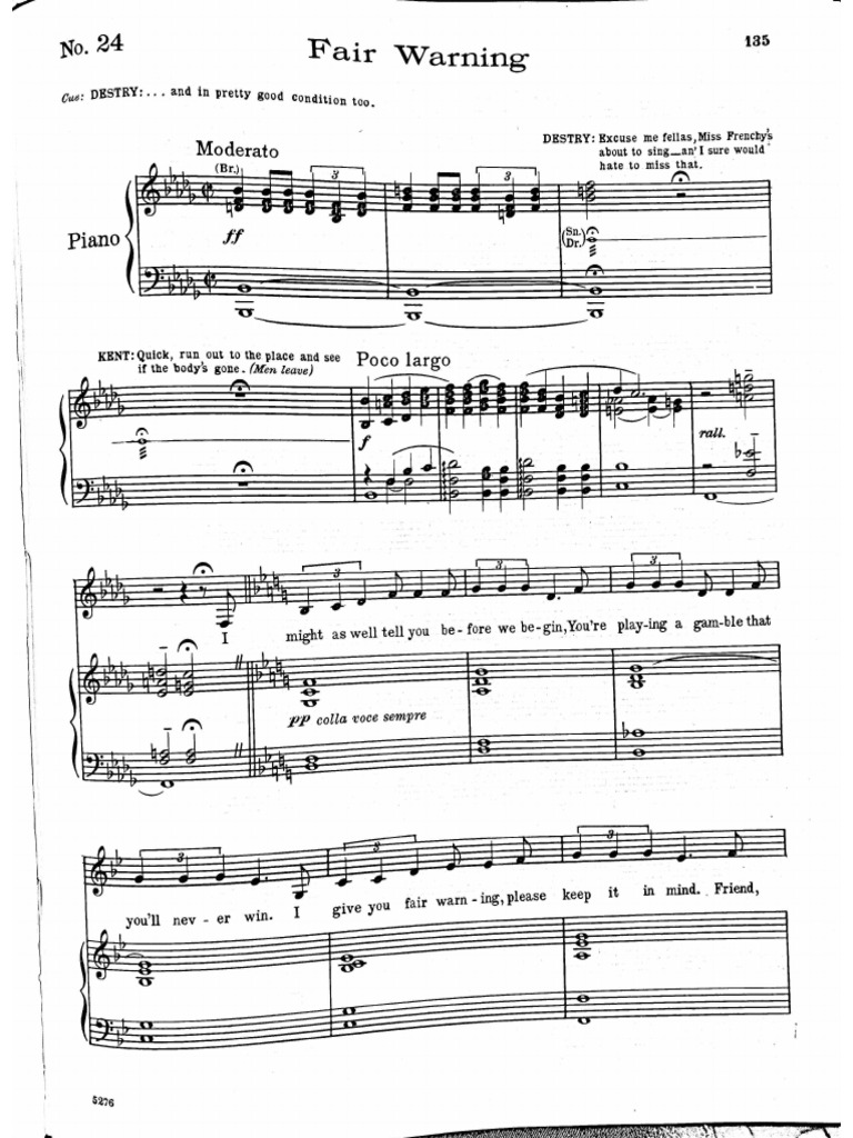 Fair Warning Sheet Music | PDF