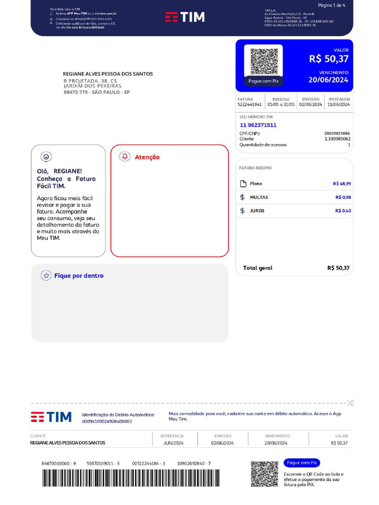 Comprovante Tim2 | PDF