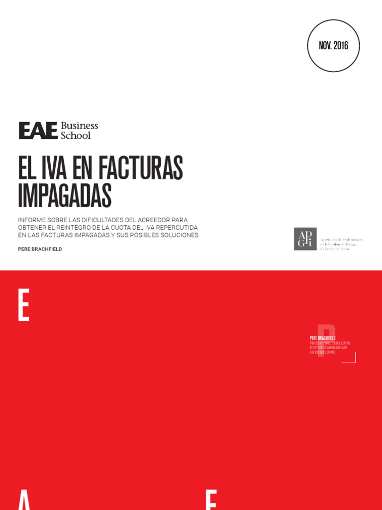 Informe EAE - Recuperación IVA Facturas Impagadas - Noviembre 2016 | PDF | Impuestos | Impuesto ...