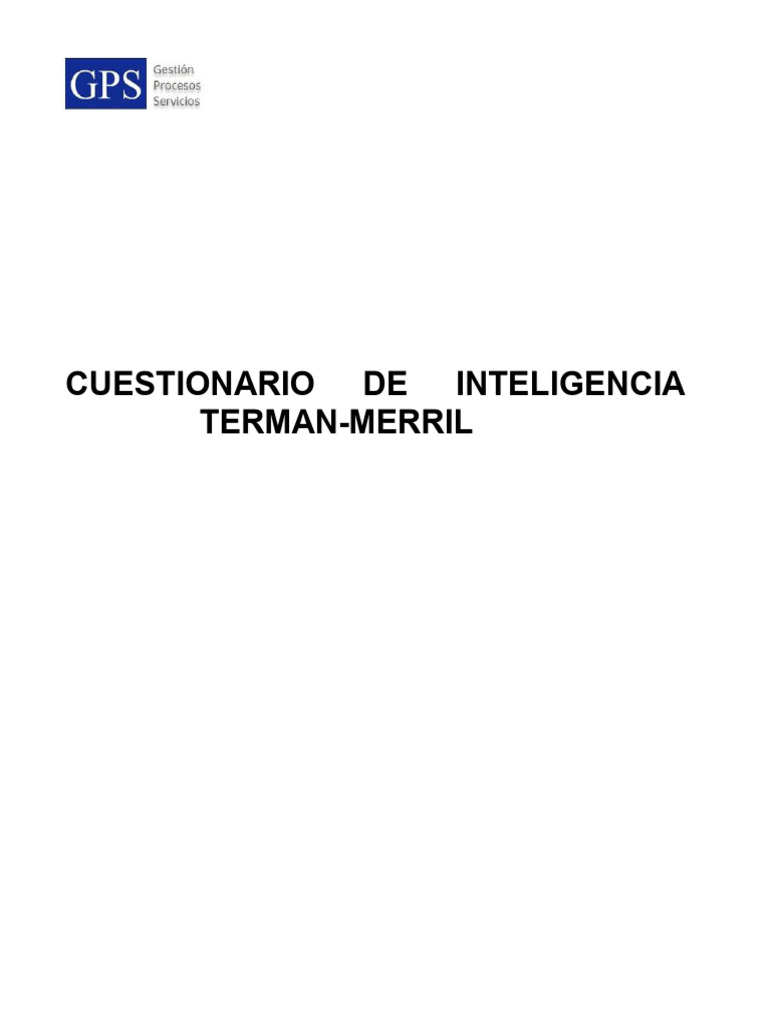 Terman Merrill Test | PDF | Inteligencia | Comprensión
