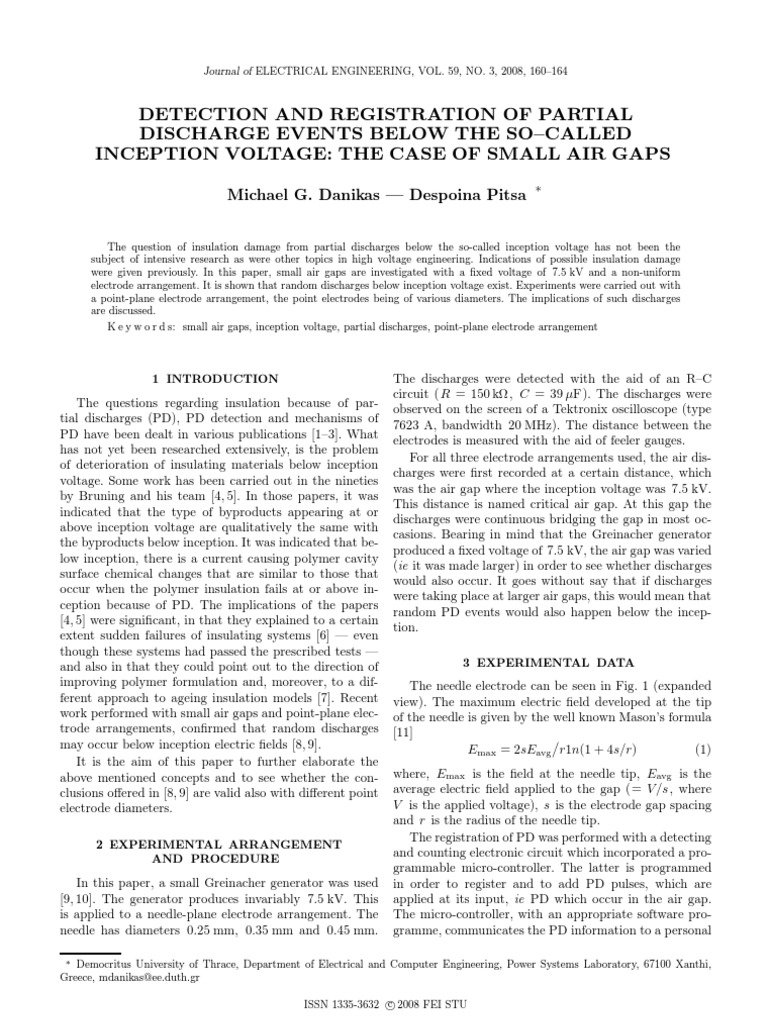 Detection and Registration of Partial Discharge Events Below The So ...
