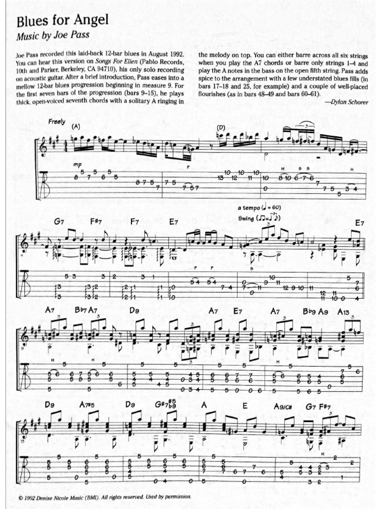 Blues For Angel - Joe Pass | PDF