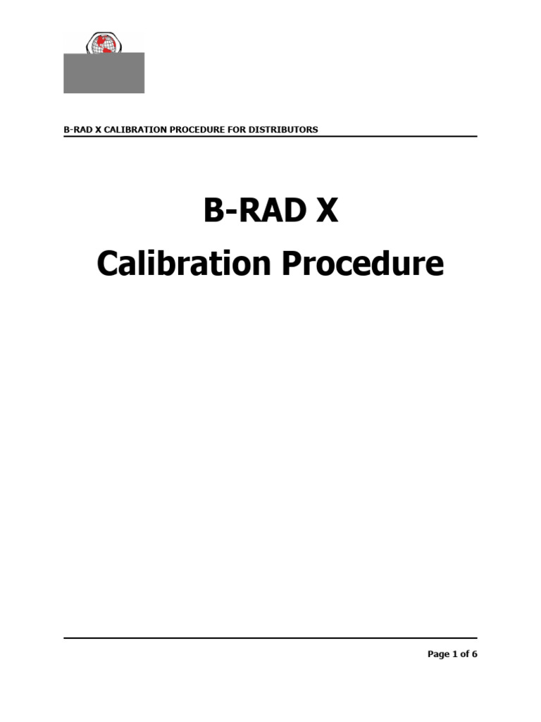 B-RAD X Calibration Procedure For Distributors | PDF | Menu (Computing) | Calibration