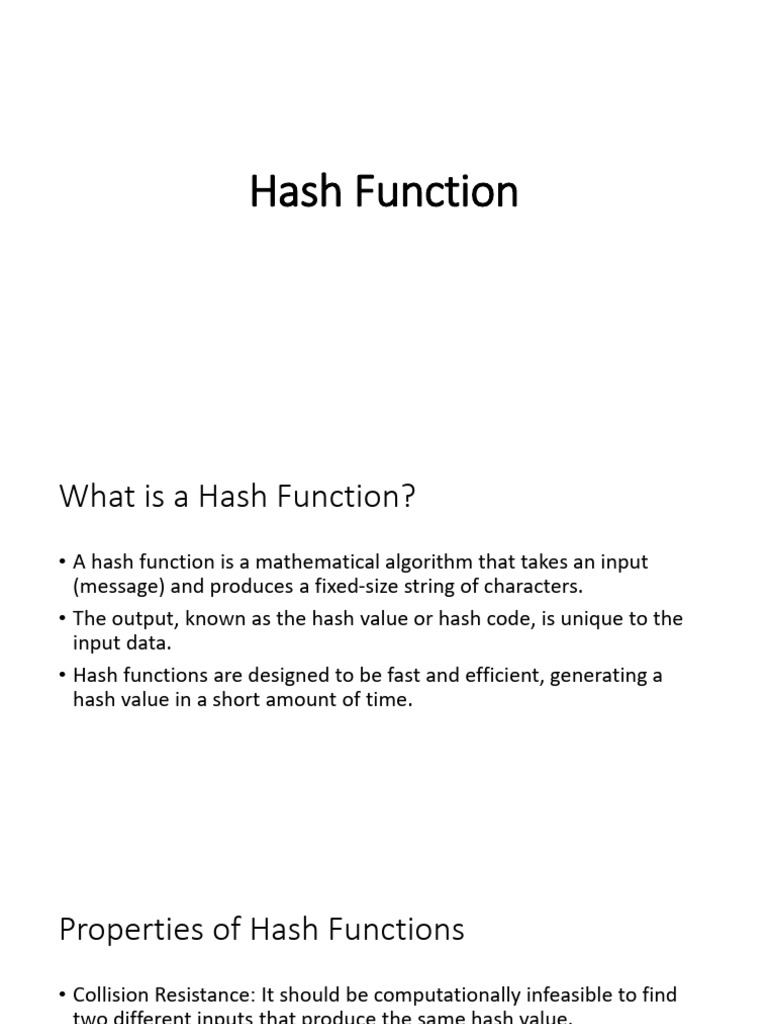 Hash Function | PDF | Key (Cryptography) | Cryptography