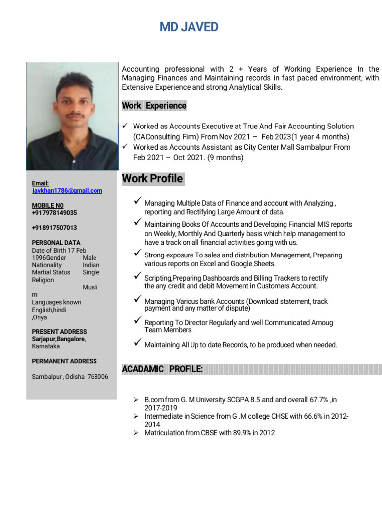 md Javed resume | PDF | Computing