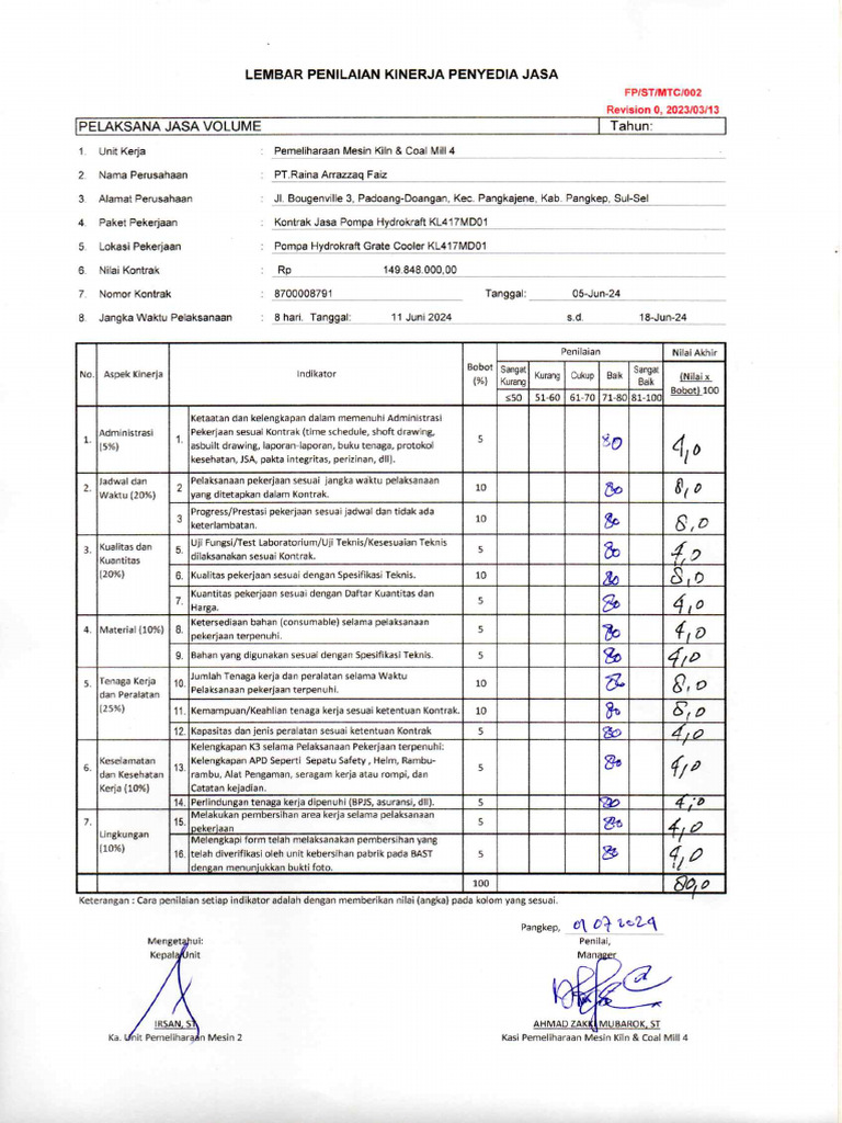 Form Penilaian | PDF
