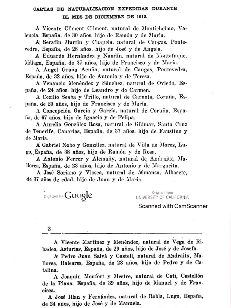 Cartas Naturalizacion Cuba 1913 | PDF