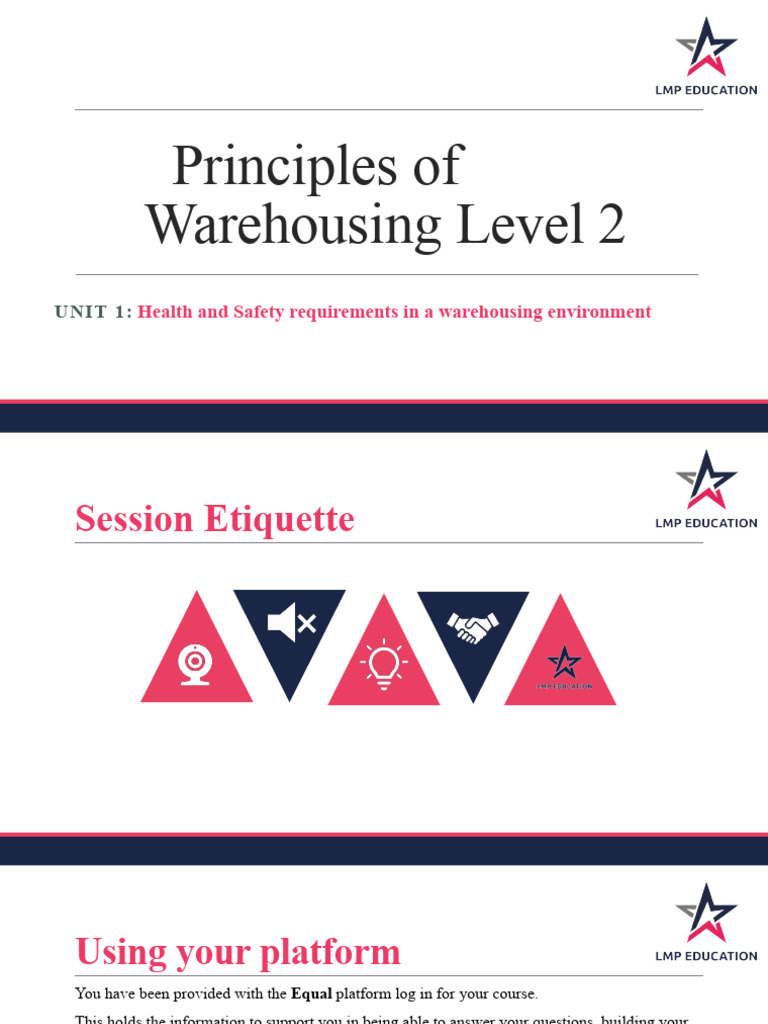 Warehousing L2 U1 Day 1 | PDF | Personal Protective Equipment | Occupational Safety And Health