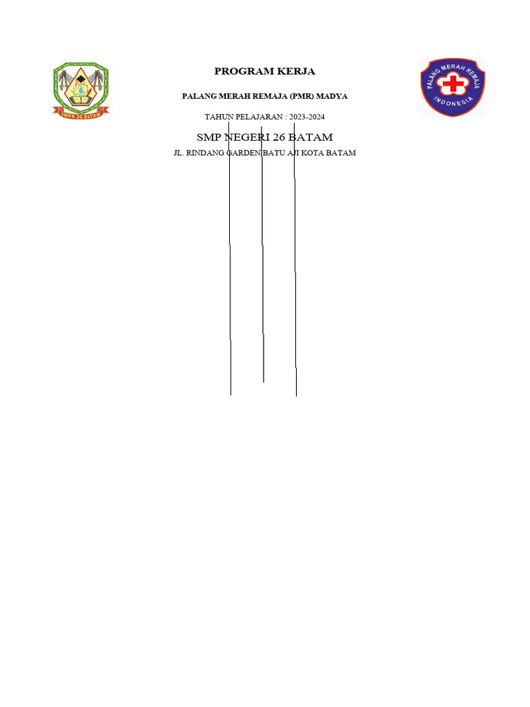 Rencana Kerja PMR Madya SMP 26 Batam | PDF