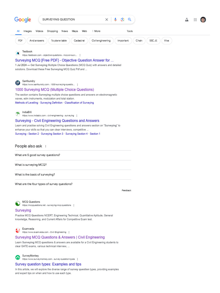 Surveying MCQs: Free PDF Download | PDF | Technology & Engineering