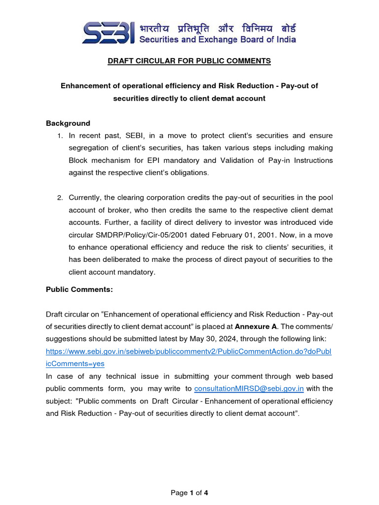 Draft Circular For Public Comments: Iccomments Yes | PDF | Securities ...