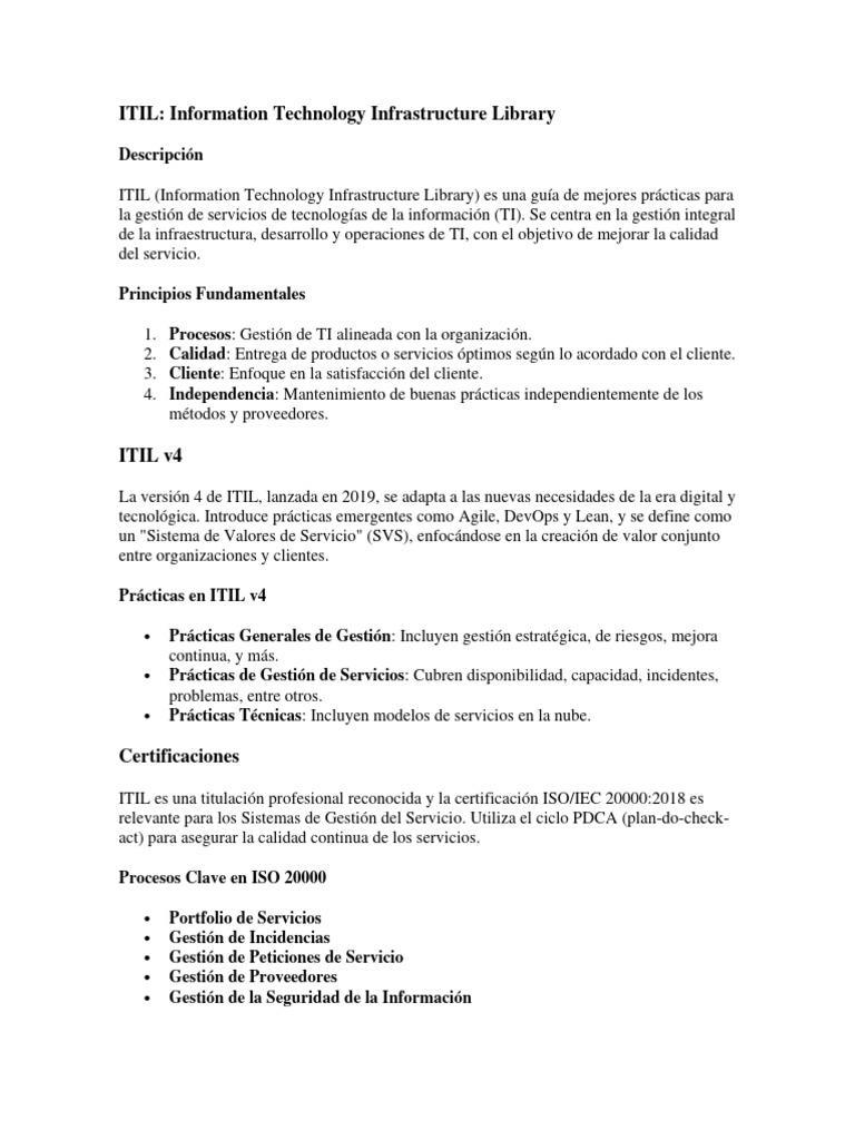 Qué Es ITIL y para Que Sirve | PDF