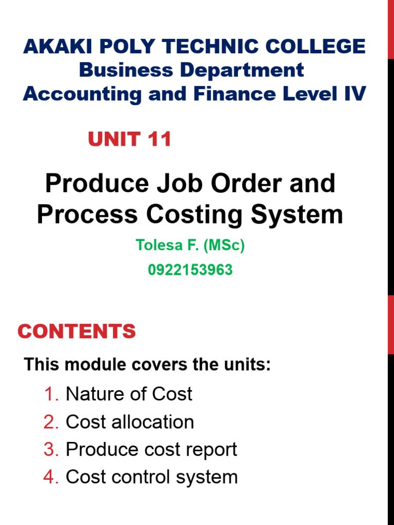 MO-11-Producing Job Order | PDF | Cost Of Goods Sold | Cost Accounting