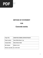 Method Statement Concreting Work | PDF | Concrete | Building Engineering