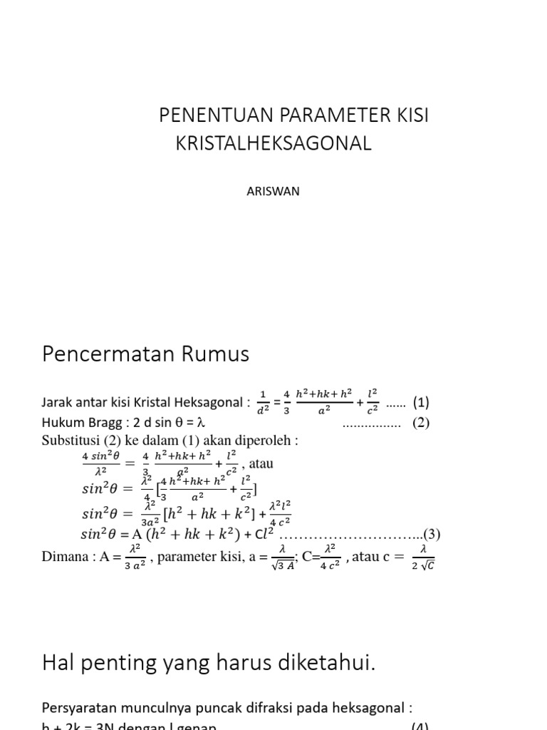 Menentukan Parameter Kisi Kristal - 2 | PDF | Metode & Bahan Ajar
