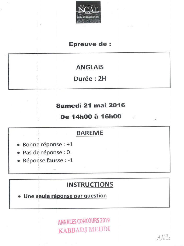 Annales 2016 ISCAE Grande Ecole-113-118 | PDF