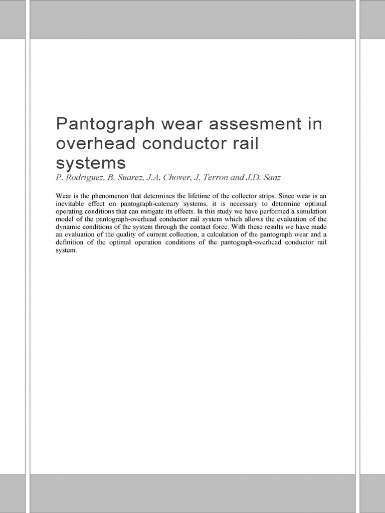IAVSD 2011 - Pantograph Wear | PDF | Wear | Simulation