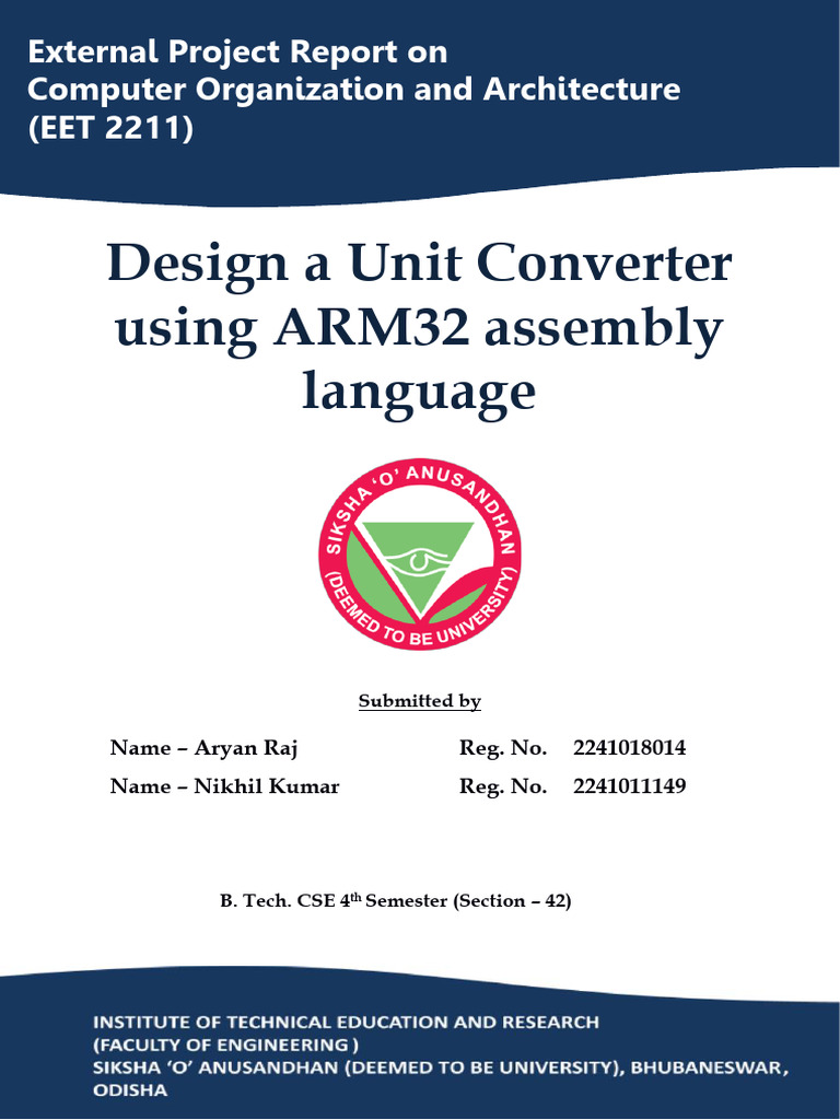 Project Report Format For COA | PDF | Graphical User Interfaces | Assembly Language