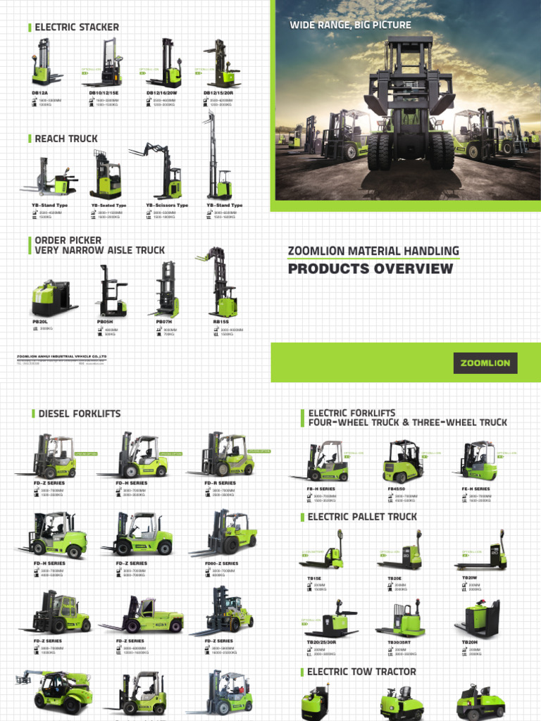 Forklift Products Overview | PDF | Forklift | Construction Equipment