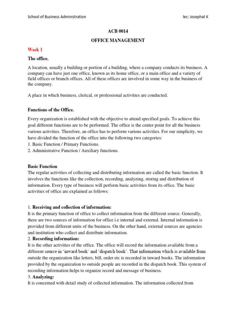 Office Management Notes | PDF | Debits And Credits | Point Of Sale