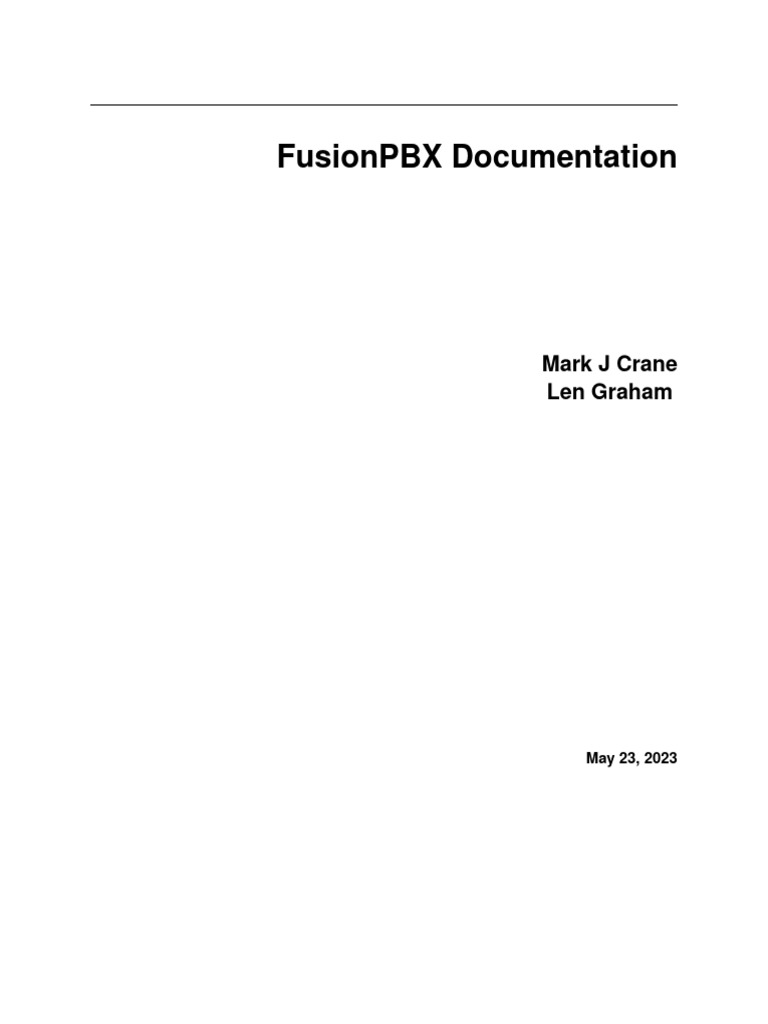 fusionpbx-docs | PDF | Computing | Software