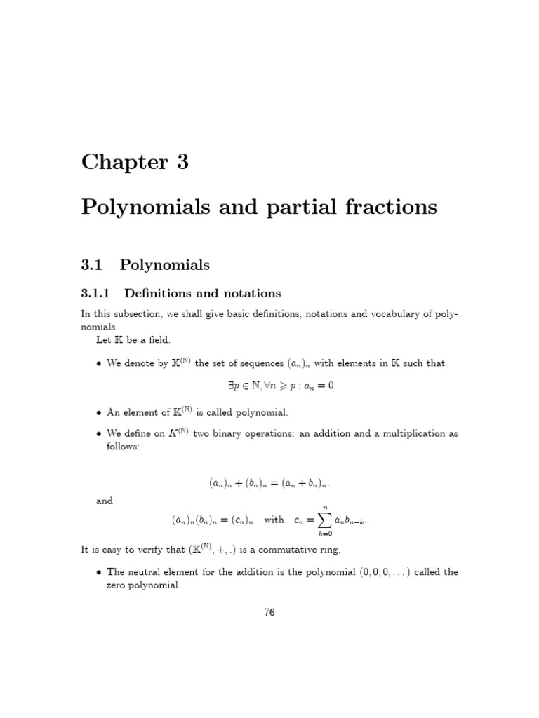 Poly+Fract (I) | PDF | Polynomial | Ring (Mathematics) Poly+Fract (I) | PDF | Polynomial | Ring (Mathematics)