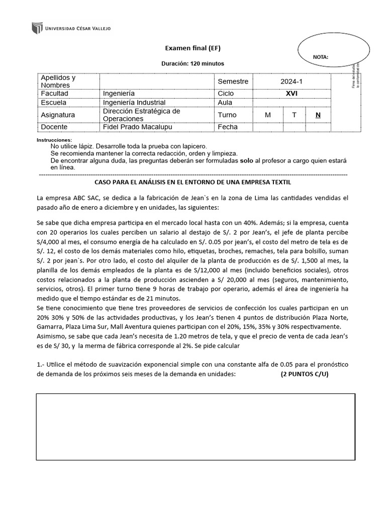 examen final | PDF | Business | Economias