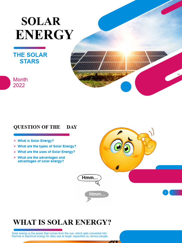 Solar Energy Group Presentation | PDF | Solar Energy | Photovoltaics