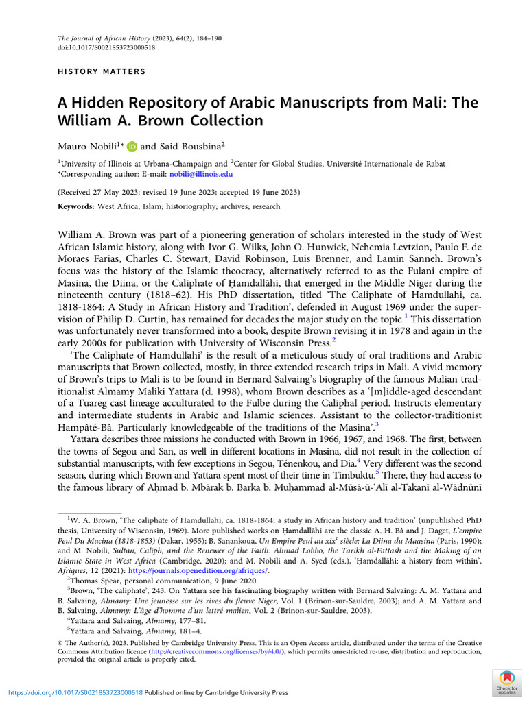 Hidden Arabic Manuscripts in Mali | PDF | Jihad