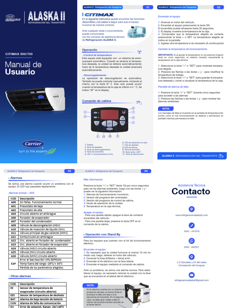 Manual de Operacion CITIMAX | PDF | Diodo emisor de luz | Refrigeración