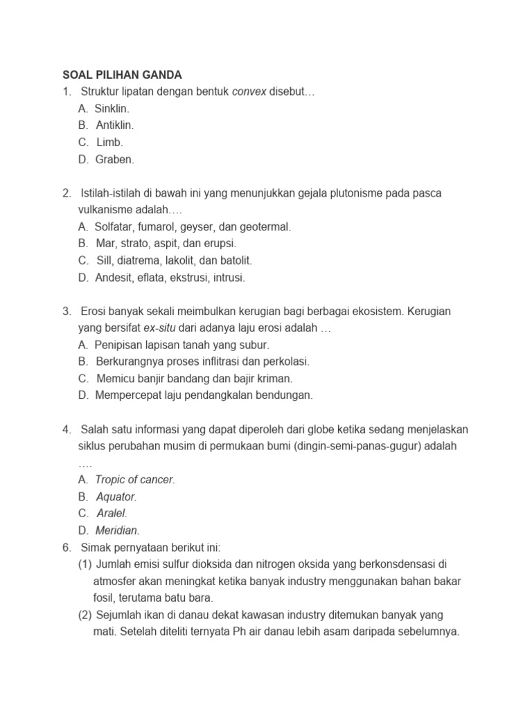 Soal Pilihan Ganda Ips Haulia | PDF
