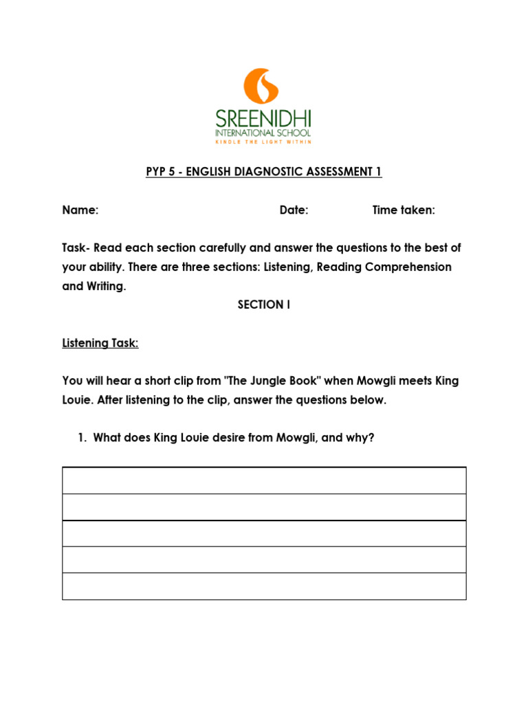 Grade 5 Literacy Diagnostic Assessment 01 | PDF | Anime | Shōnen Manga
