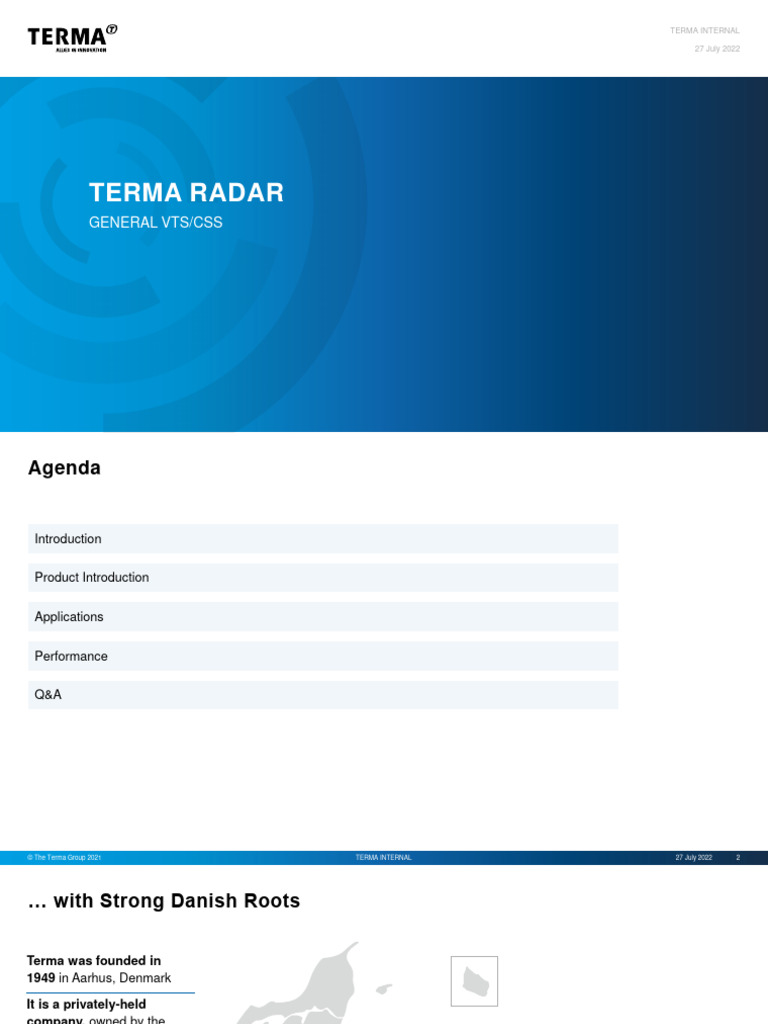 Terma Radar General VTS, 2022 | PDF | Radar | Antenna (Radio)