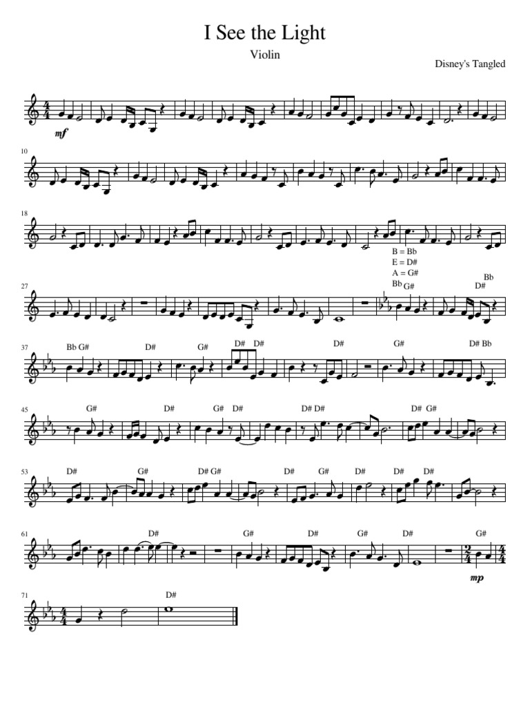 I - See - The - Light Violin | PDF