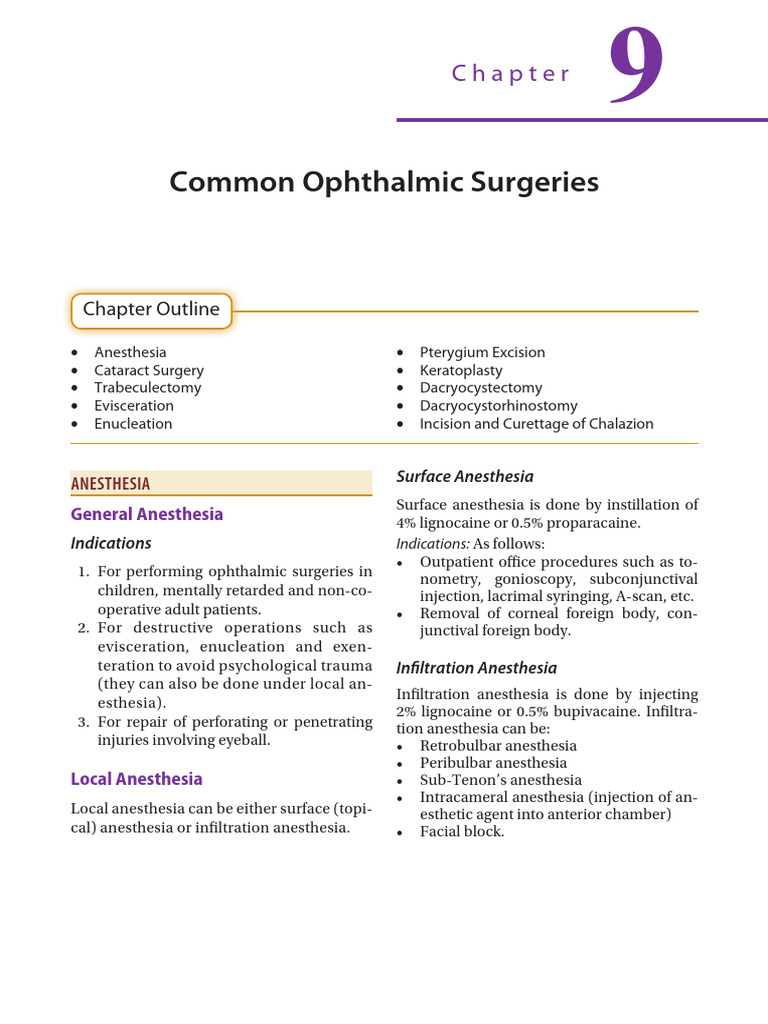 Optha Surgery | PDF | Glaucoma | Surgery