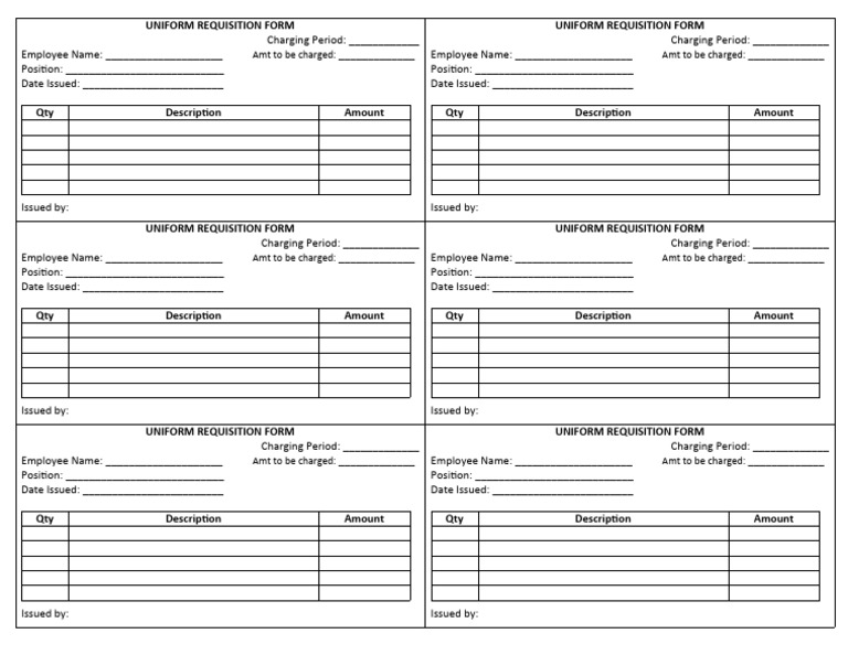 Uniform Requisition Form | PDF