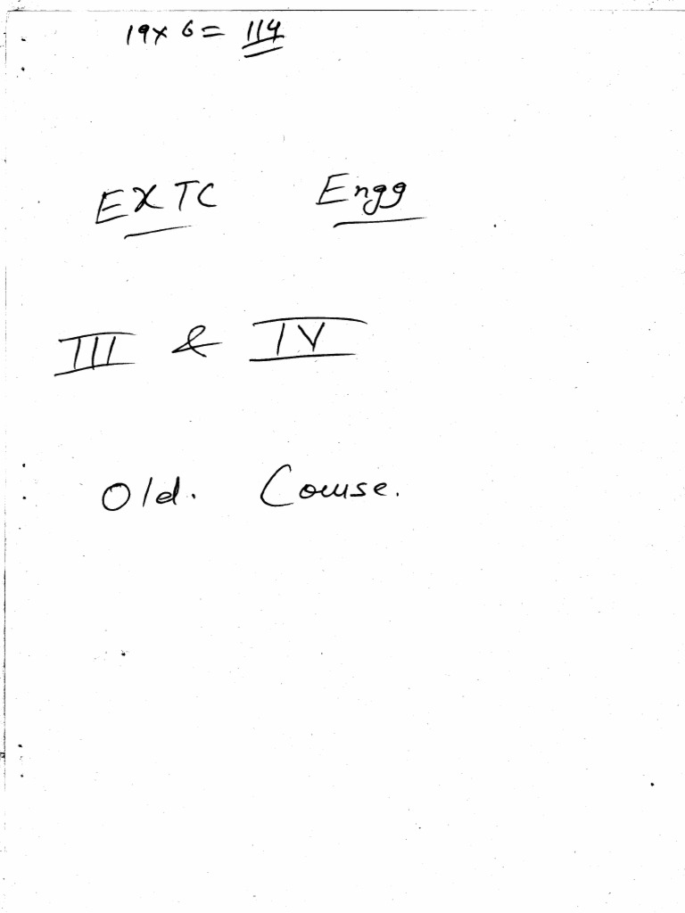 EXTC Engg - III-IV Old Cour | PDF