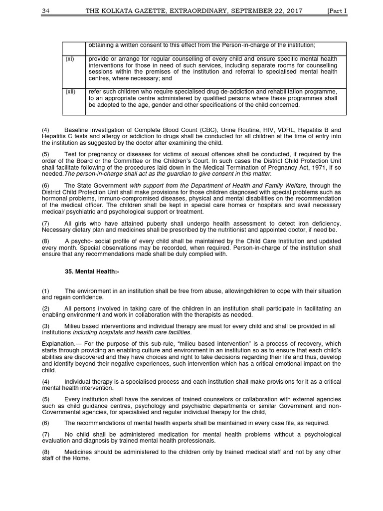 JJ - Rules - 2017 Rule 35 | PDF | Psychotherapy | Mental Health