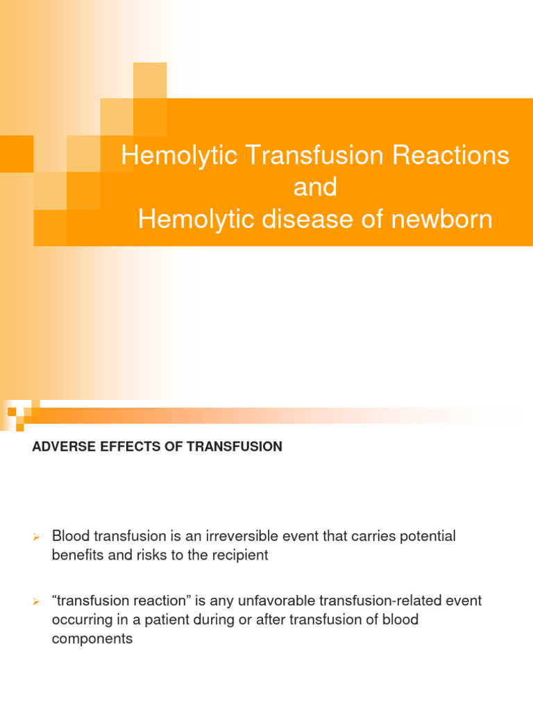 HTR and HDN | PDF | Blood Transfusion | Allergy
