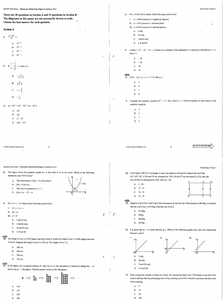 Extra Maths Mock Paper 2 | PDF