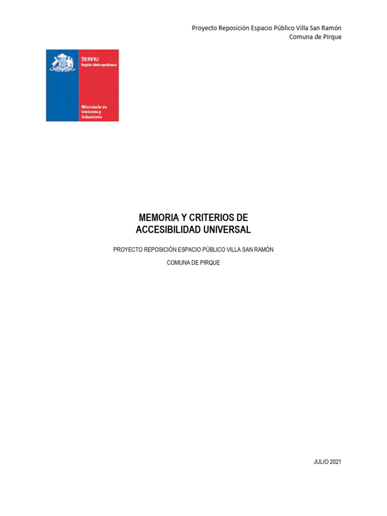 02 Memoria y Criterios AU | PDF | Accesibilidad | Invalidez