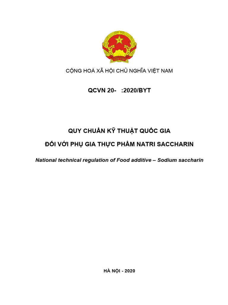 Du Thao Quy Chuan Ky Thuat Quoc Gia Doi Voi Phu Gia Thuc Pham Natri ...